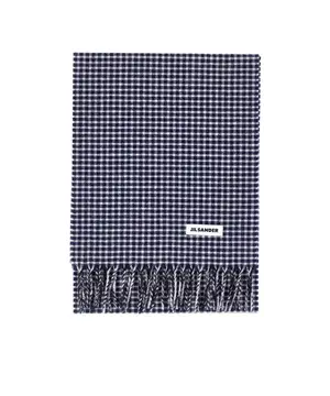 JIL SANDER Checked Fringed Scarf