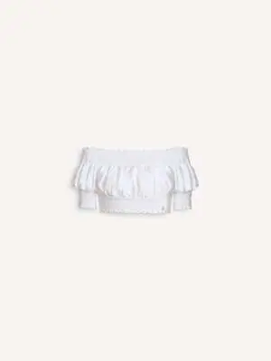 Balmain Off-the-shoulder Poplin Top