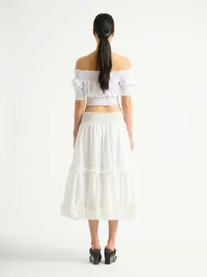 Balmain Off-the-shoulder Poplin Top