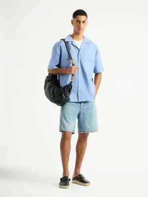 Balmain Vintage Shirt In Herringbone Poplin - Blue