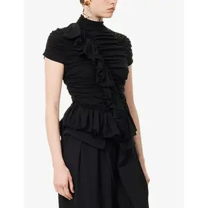 Dries Van Noten Ruched Cotton Top