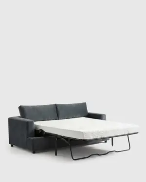 Quince Sierra Curved Arm Sleeper Sofa In Performance Velvet - Pine