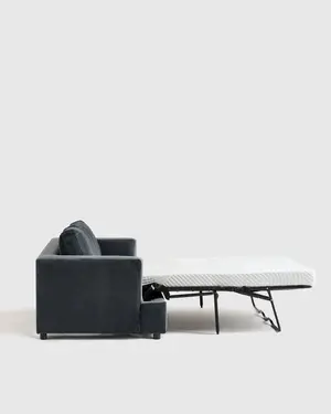 Quince Sierra Curved Arm Sleeper Sofa In Performance Velvet - Pine