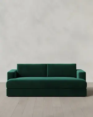 Quince Sierra Curved Arm Sleeper Sofa In Performance Velvet - Spruce
