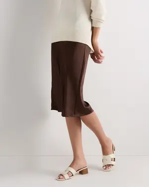 Quince Italian Leather Wood Block Heel Mule - Bone