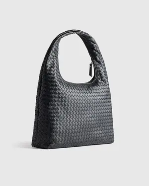 Quince Elodie Handwoven Shoulder Bag - Black