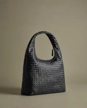 Quince Elodie Handwoven Shoulder Bag - Black