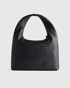 Quince Elodie Handwoven Shoulder Bag - Black