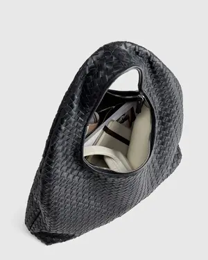 Quince Elodie Handwoven Shoulder Bag - Black