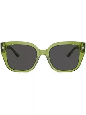 COACH Logo Print Square Frame Sunglasses - Green