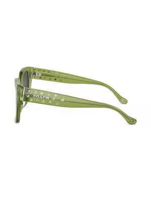 COACH Logo Print Square Frame Sunglasses