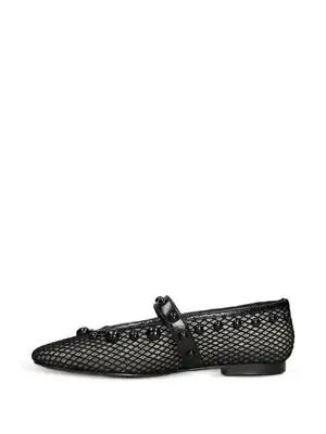 BIBI LOU Carinna Stud-embellished Mesh Ballet Flats