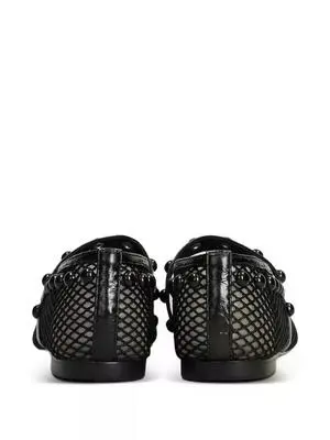 BIBI LOU Carinna Stud-embellished Mesh Ballet Flats