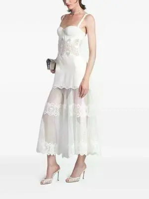 Retrofete Olenna Guipure Lace-panelled Midi Dress
