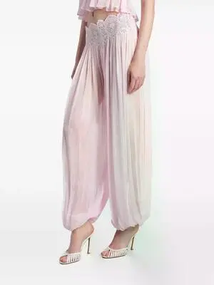 Retrofete Dreamy Lace-panelled Pleated Trousers - Pink