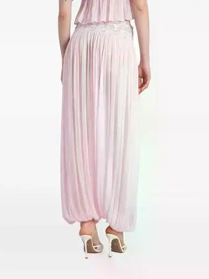 Retrofete Dreamy Lace-panelled Pleated Trousers - Pink
