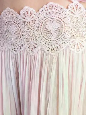 Retrofete Dreamy Lace-panelled Pleated Trousers - Pink