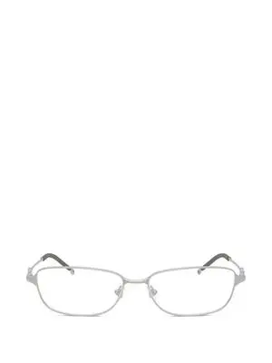 DIESEL® Logo Plaque Rectangle Frame Eyeglasses - Silver