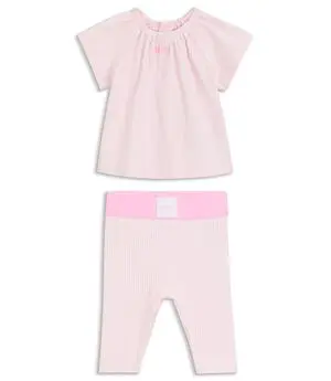BOSS Baby Stretch Cotton T-shirt And Leggings Set - Light Pink