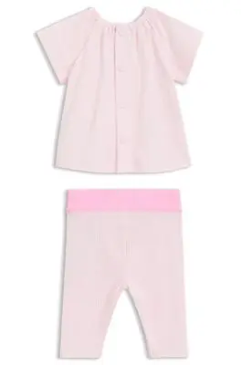 BOSS Baby Stretch Cotton T-shirt And Leggings Set