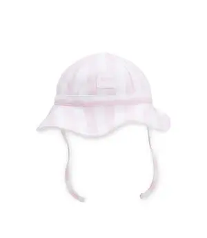 BOSS Striped Cotton Jersey Baby Hat - White