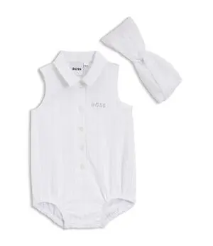 BOSS Seersucker Bodysuit And Headband Set