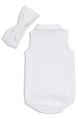 BOSS Seersucker Bodysuit And Headband Set