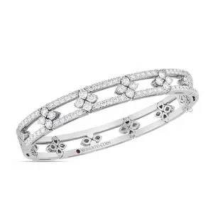 Roberto Coin 18k White Gold Love In Verona Diamond Bangle - Wg