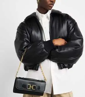 Harrods Leather Snaffle East West Purse With Gold Tone Hardware