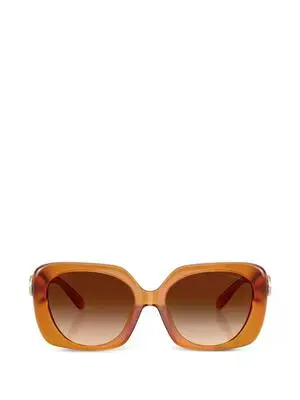 COACH Logo-plaque Square-frame Sunglasses - Orange