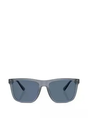 COACH C Hardware Textured Square Frame Sunglasses - Blue