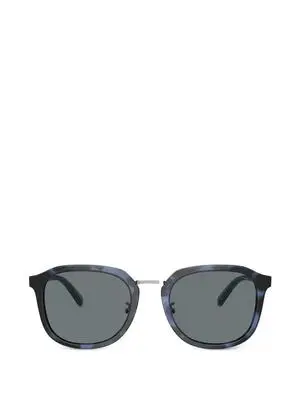 COACH Tortoiseshell Effect Round Frame Sunglasses - Blue