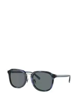 COACH Tortoiseshell Effect Round Frame Sunglasses