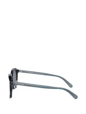 COACH Tortoiseshell Effect Round Frame Sunglasses