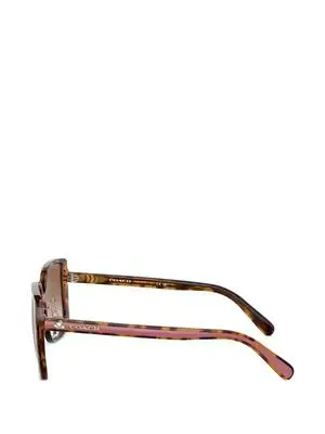COACH Tortoiseshell-effect Square-frame Sunglasses