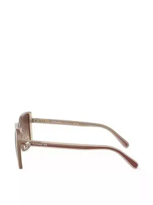COACH Logo Plaque Rectangle Frame Sunglasses