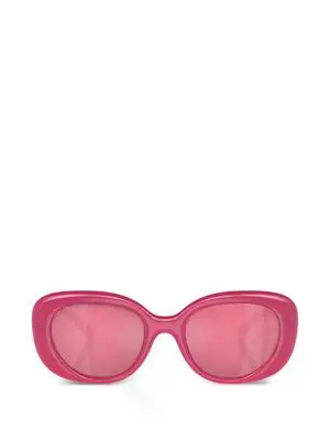 COACH Logo-plaque Oval-frame Sunglasses - Pink