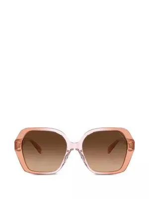 COACH Signature Ombré Geometric-frame Sunglasses - Brown