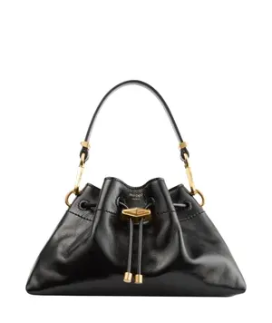 JIMMY CHOO Cinch Small Soft Shiny Biker Leather Shoulder Bag - Black