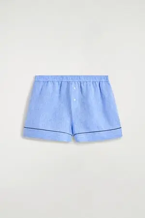 Cos Contrast-piped Linen Shorts
