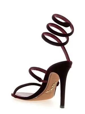 Rene Caovilla Cleo' Velvet Ankle Wrap Sandals - Multicolor