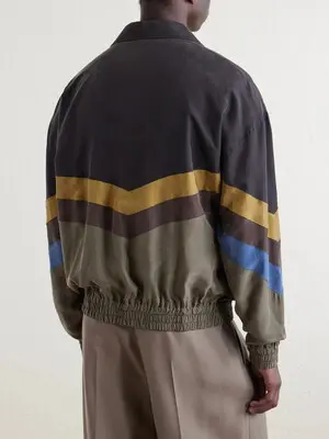 Valentino Garavani Paneled Silk Zip-up Jacket