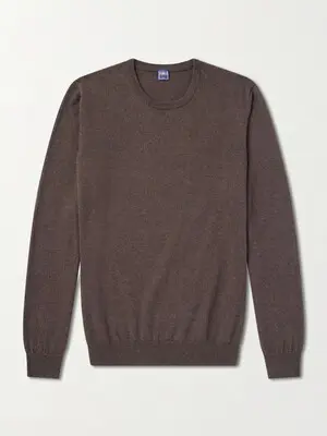 Fedeli One-ply Cashmere Crewneck Sweater - Brown