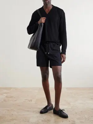 Mr P. Straight-leg Cotton Drawstring Shorts