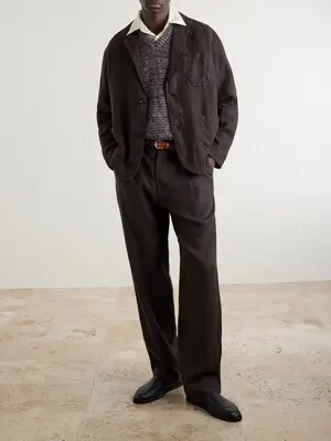Oliver Peoples Coney Pleated Linen Suit Trousers