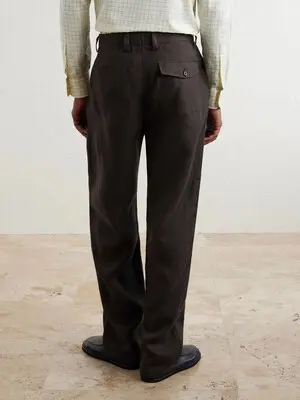 Oliver Peoples Coney Pleated Linen Suit Trousers