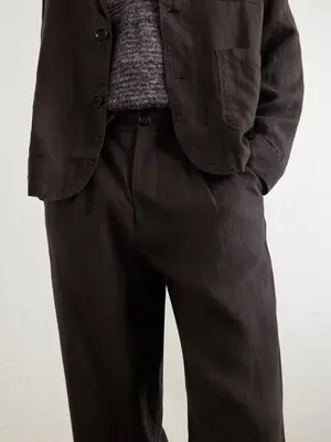 Oliver Peoples Coney Pleated Linen Suit Trousers