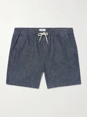 Nn07 Gregor Straight-leg Cotton-chambray Drawstring Shorts