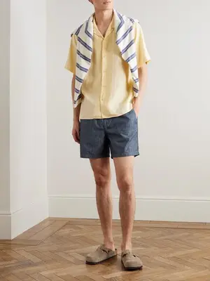 Nn07 Gregor Straight-leg Cotton-chambray Drawstring Shorts