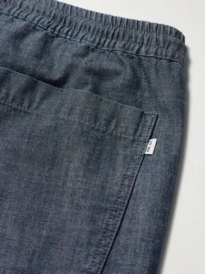 Nn07 Gregor Straight-leg Cotton-chambray Drawstring Shorts